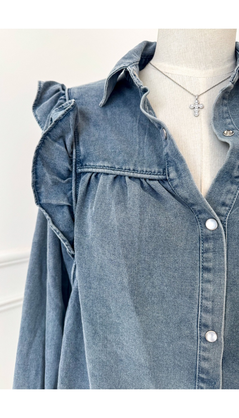 Chemisier Jeans Bleu Oxana